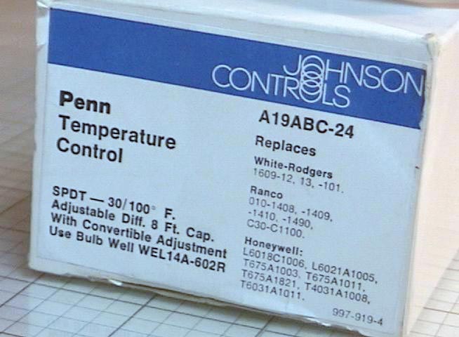 Penn Temperature Control Johnson A19ABC-24 - GridChoice.com