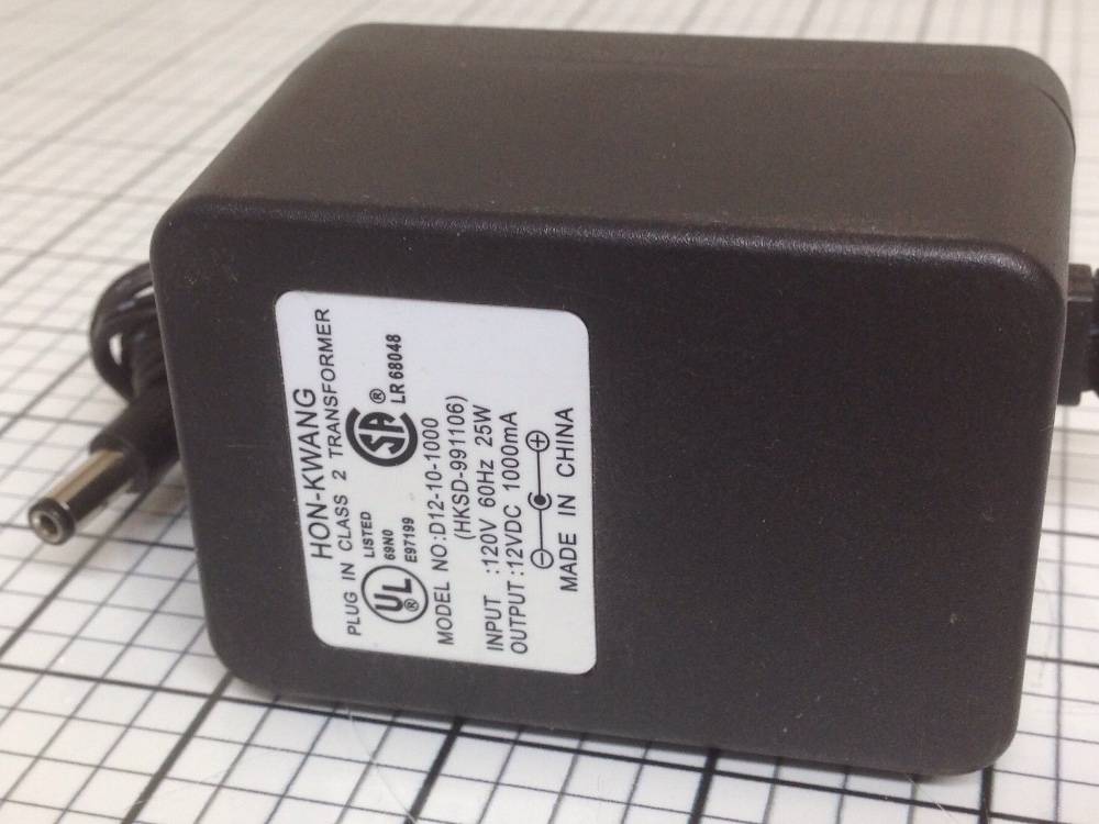 USED Plug In Class 2 Transformer Hon-Kwang D12-10-1000 12VDC - GridChoice.com